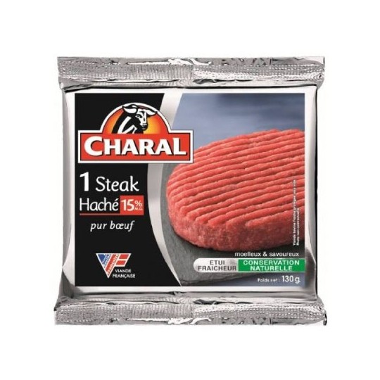 CHARAL Steak haché de bœuf 15%Mg - 130g